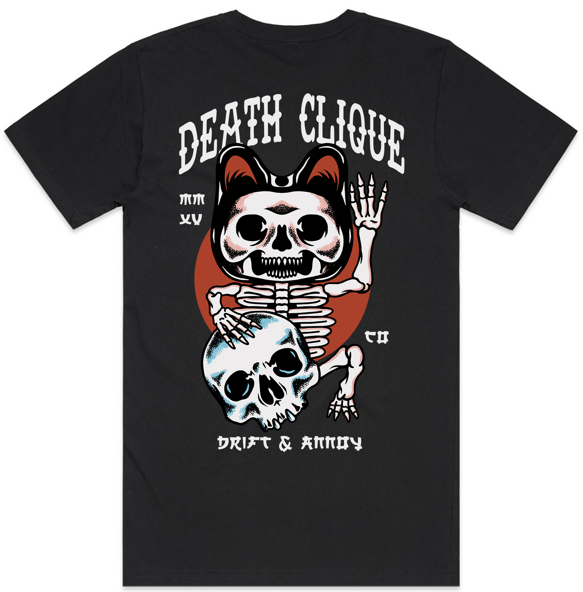Unlucky Cat Black Tee – Death Clique
